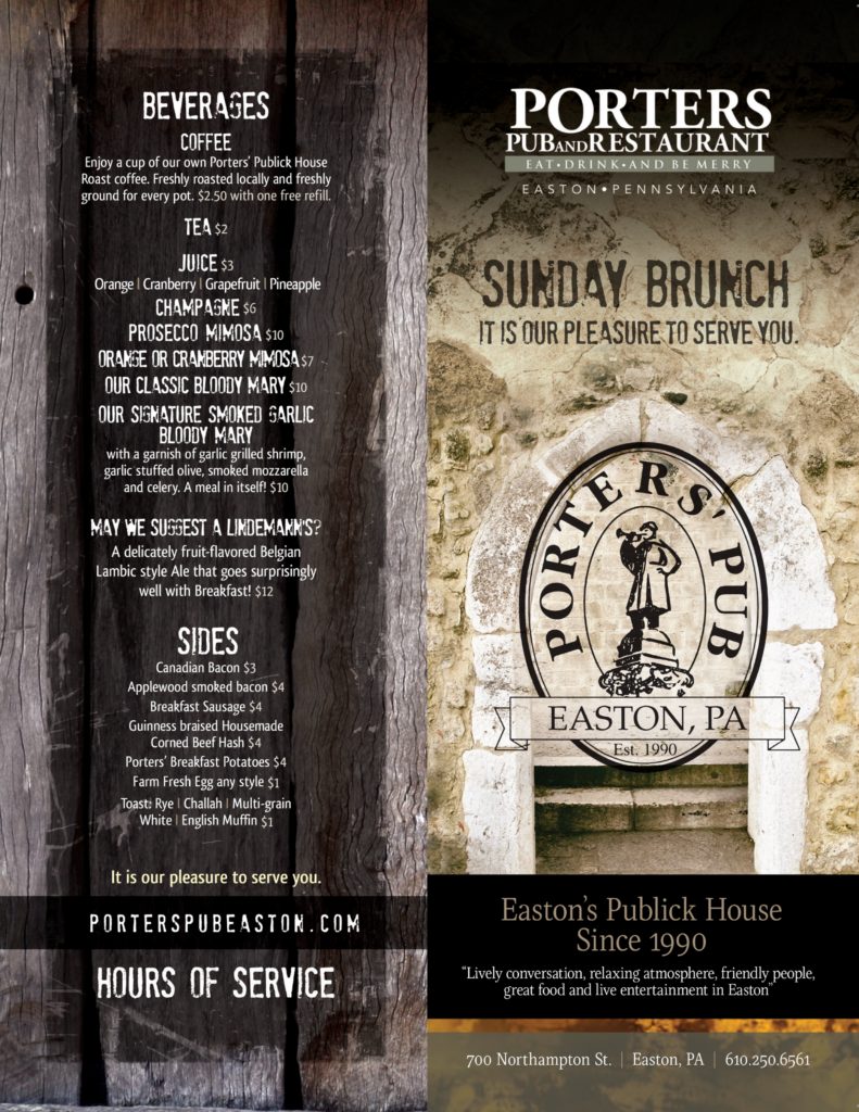 Menu - Porter's Pub & Restaurant